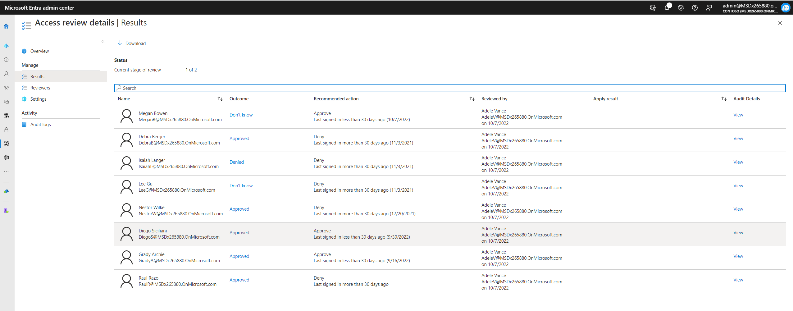 Review any “Don’t know” reviewees prior to the end of an access review ...